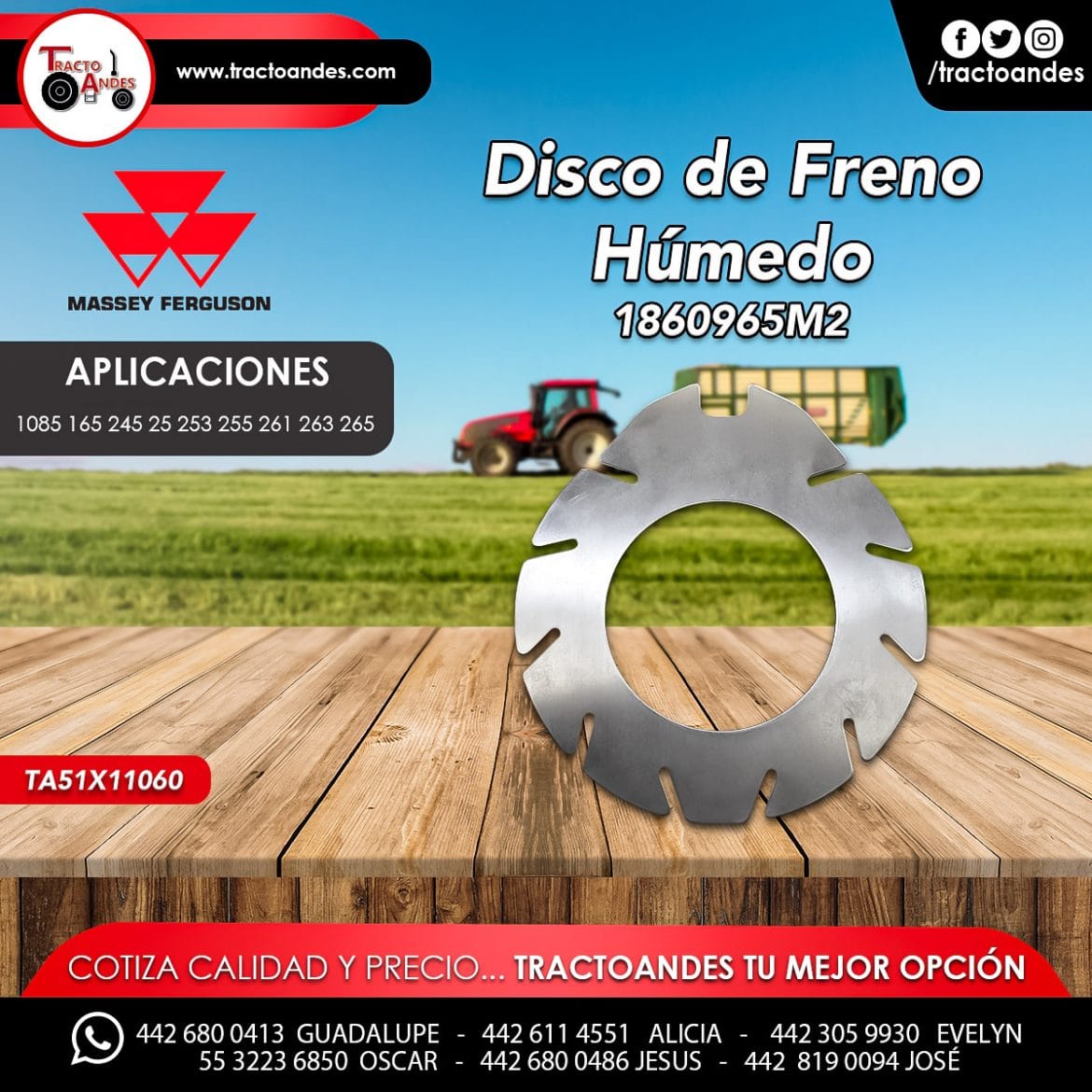 Disco de Freno Húmedo - 1860965M2 | Massey Ferguson