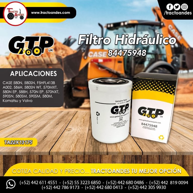 Filtro Hidráulico - 84475948 - TractoAndes